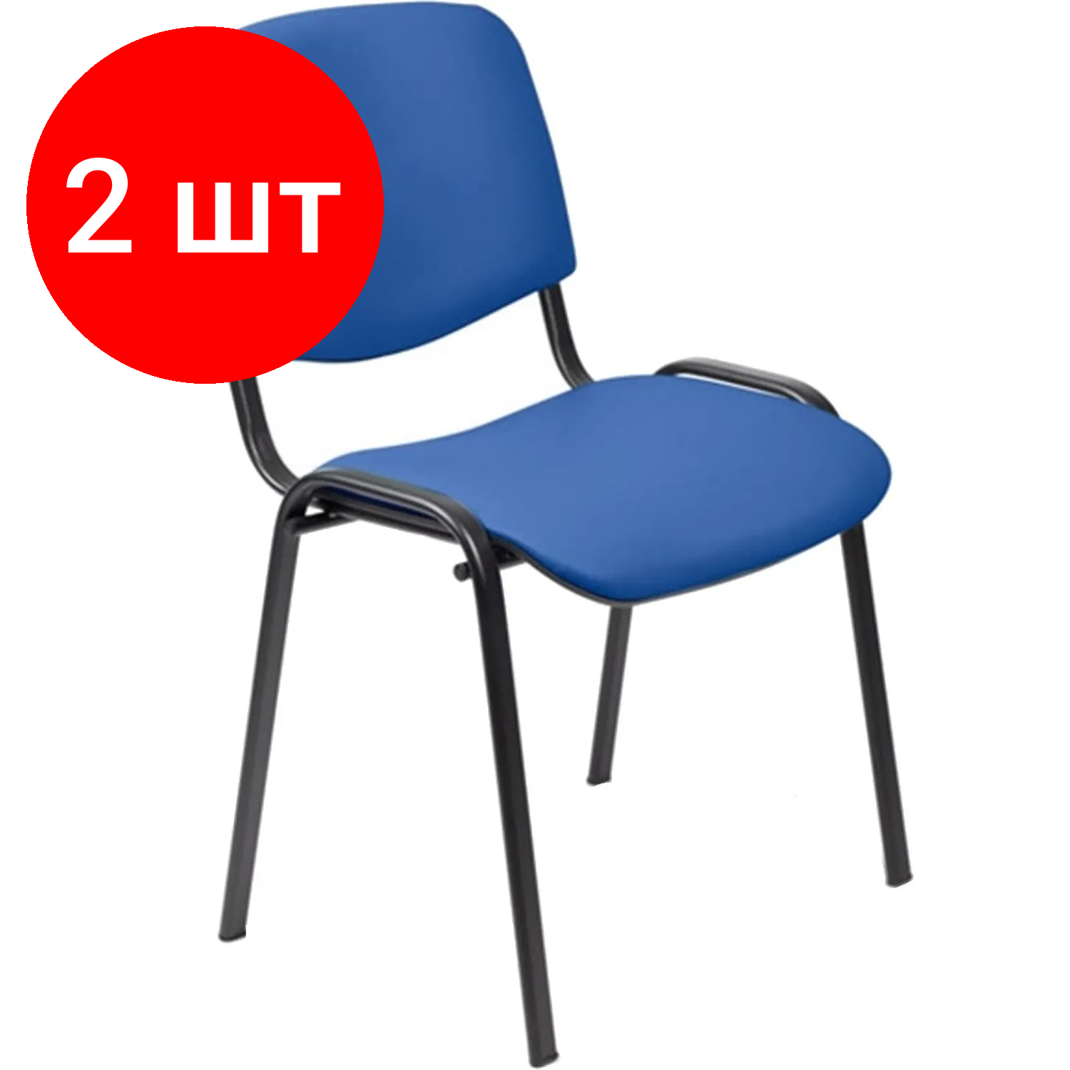 Комплект 2 штук, Стул UP_EChair Rio(изо) черн, к/з синий Z06