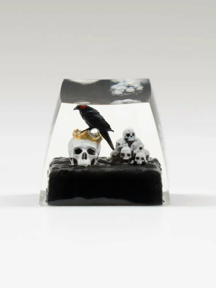 Кейкапы для механической клавиатуры Колпачки Raven&Crow: череп, смола, ручная работа, SA профиль, для MX Switch