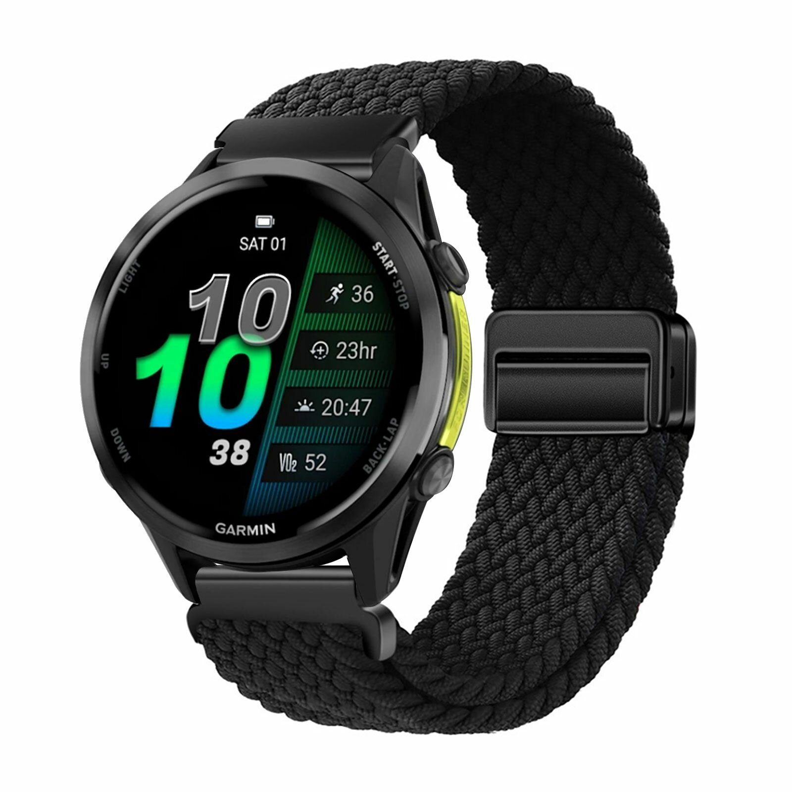 Ремешок для Garmin Forerunner 970 Quickfit 22mm, Плетеный нейлоновый спортивный магнитный ремешок для Garmin Forerunner 970 Quickfit 22mm замена аксессуар