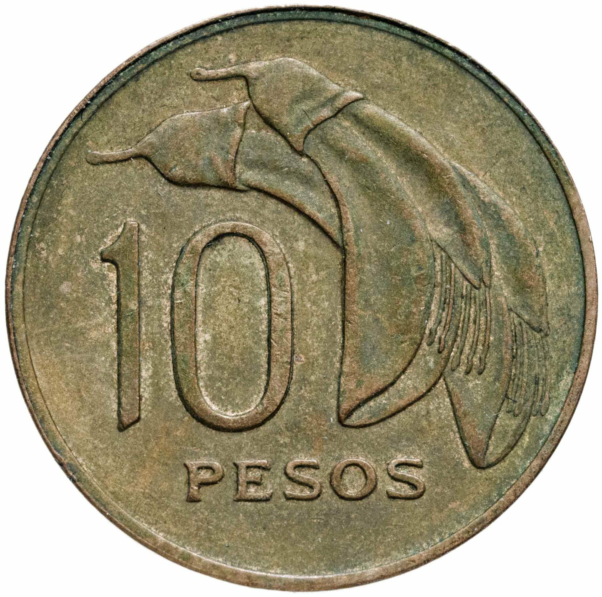 Уругвай 10 песо pesos 1969, Бронза, в сохранности XF