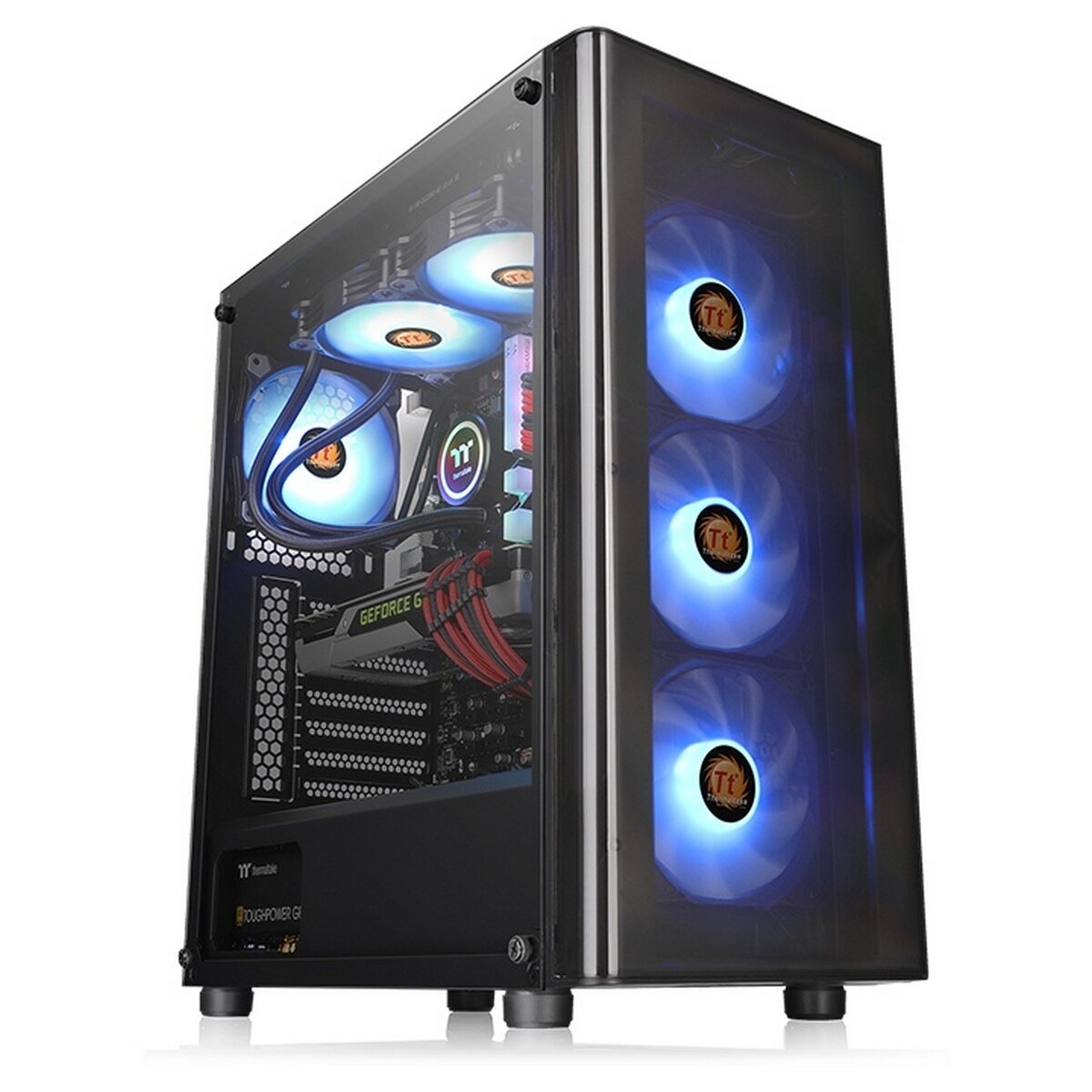 Корпус для ПК Thermaltake V200 TG RGB CA-1K8-00M1WN-01 Black/Win/SPCC/Tempered Glass*1/120mm RGB Fans*3 + 120mm Standard уц-2 Fan*1/MB Sync (874398)