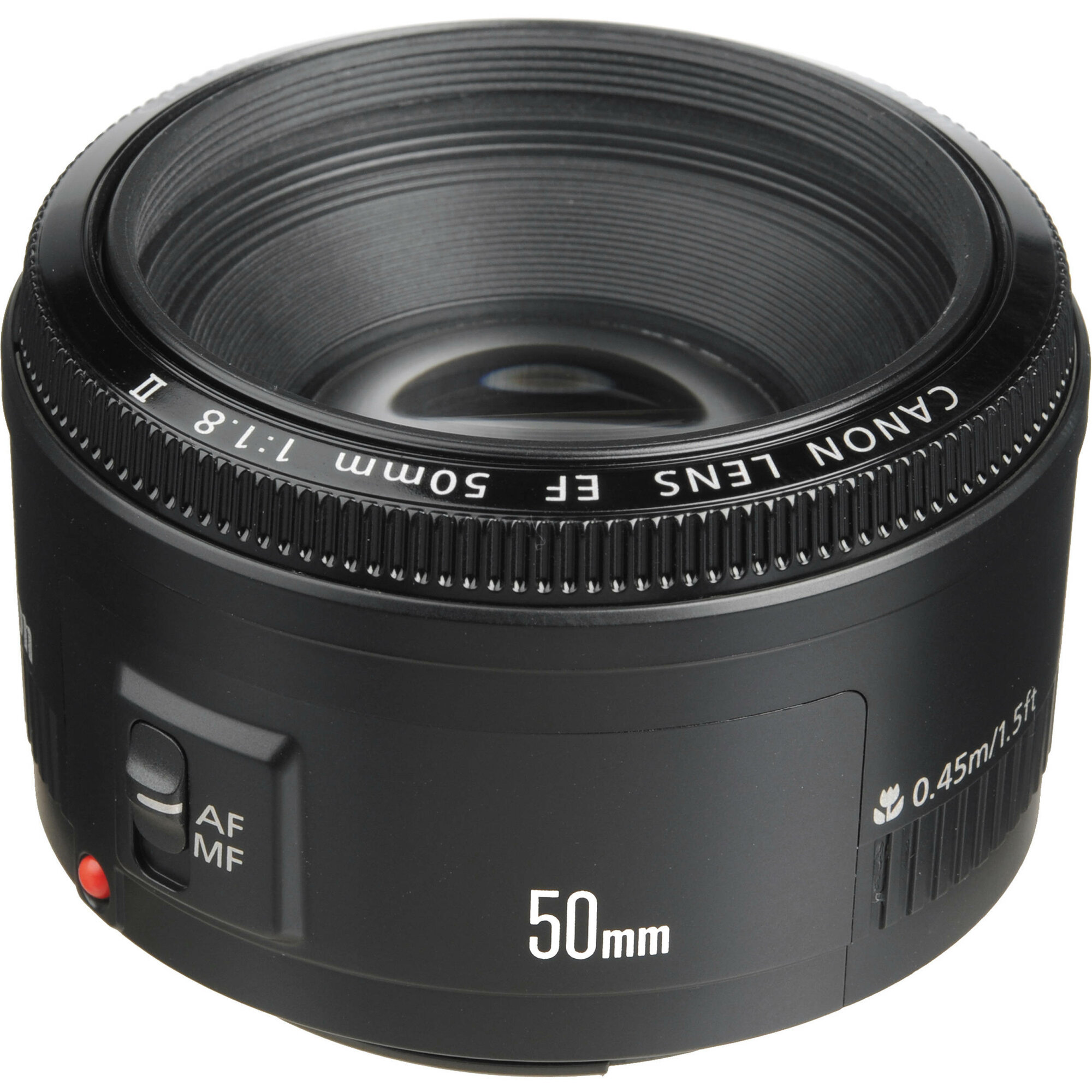 Объектив Canon 50mm EF f/1.8 II Black, пластик, ультразвуковой мотор, черный