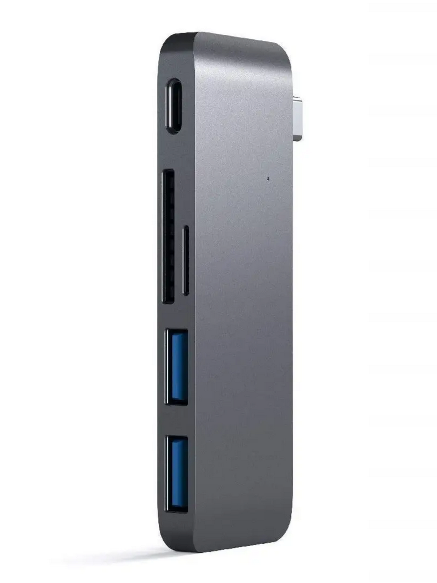 Хаб Satechi ST-TCUPM USB-C 3.0 Passthrough Hub для Mac Серый 2xUSB-A, 1xUSB-C. SD, TF Slot RU