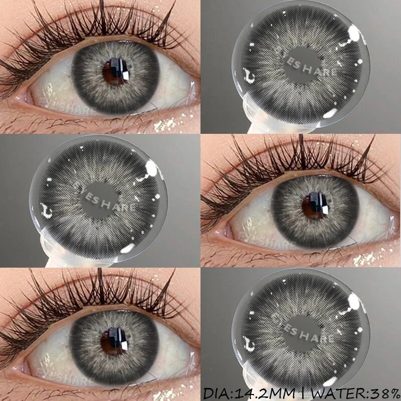 Контактные Линзы EYESHARE Natural Color, Серо-коричневые, Годовые, Одноразовые, Из HEMA, Для Ежедневного Использования