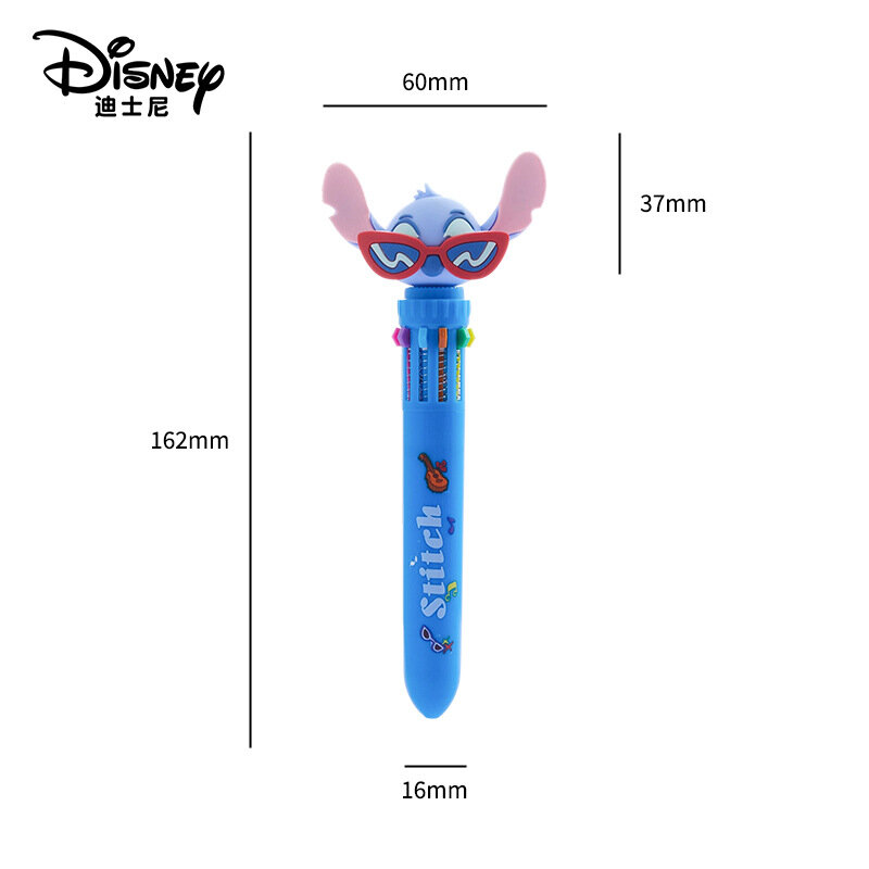Оригинальная карандашная ручка Disney с десятью цветами, креативная, милая, канцелярские принадлежности для студентов, многоцветная выдвижная ручка, подарок для детей