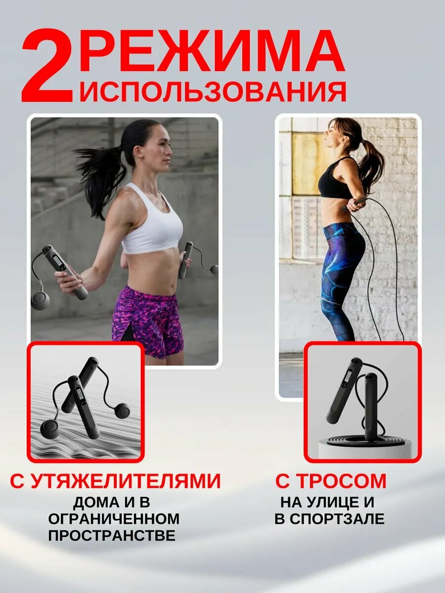 Умная спортивная скакалка для фитнеса со счетчиком