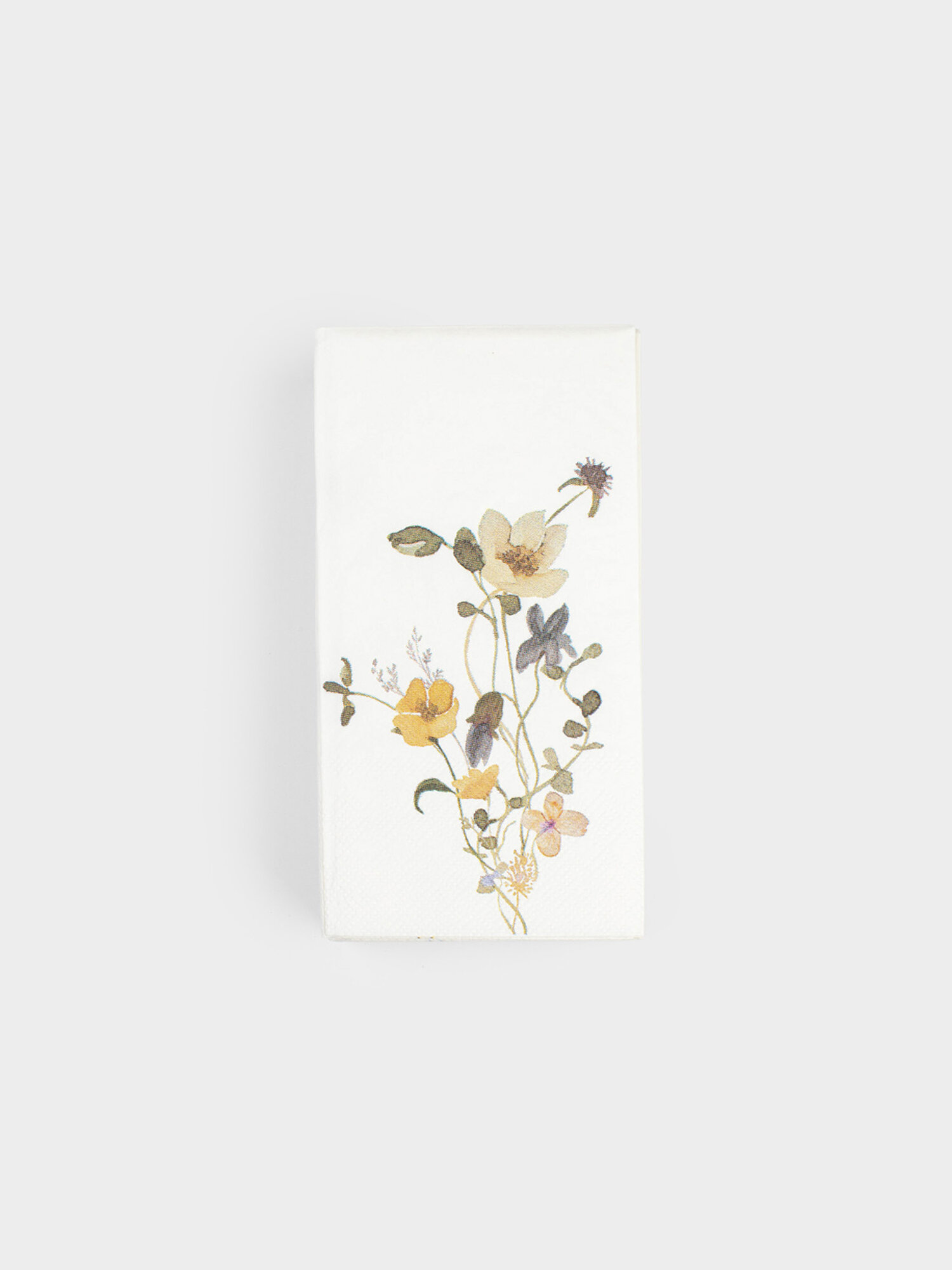 Салфетки бумажные, 33х33 см, 20 шт, прямоугольные, белые, Желтые цветы, Floweri, Kuchenland