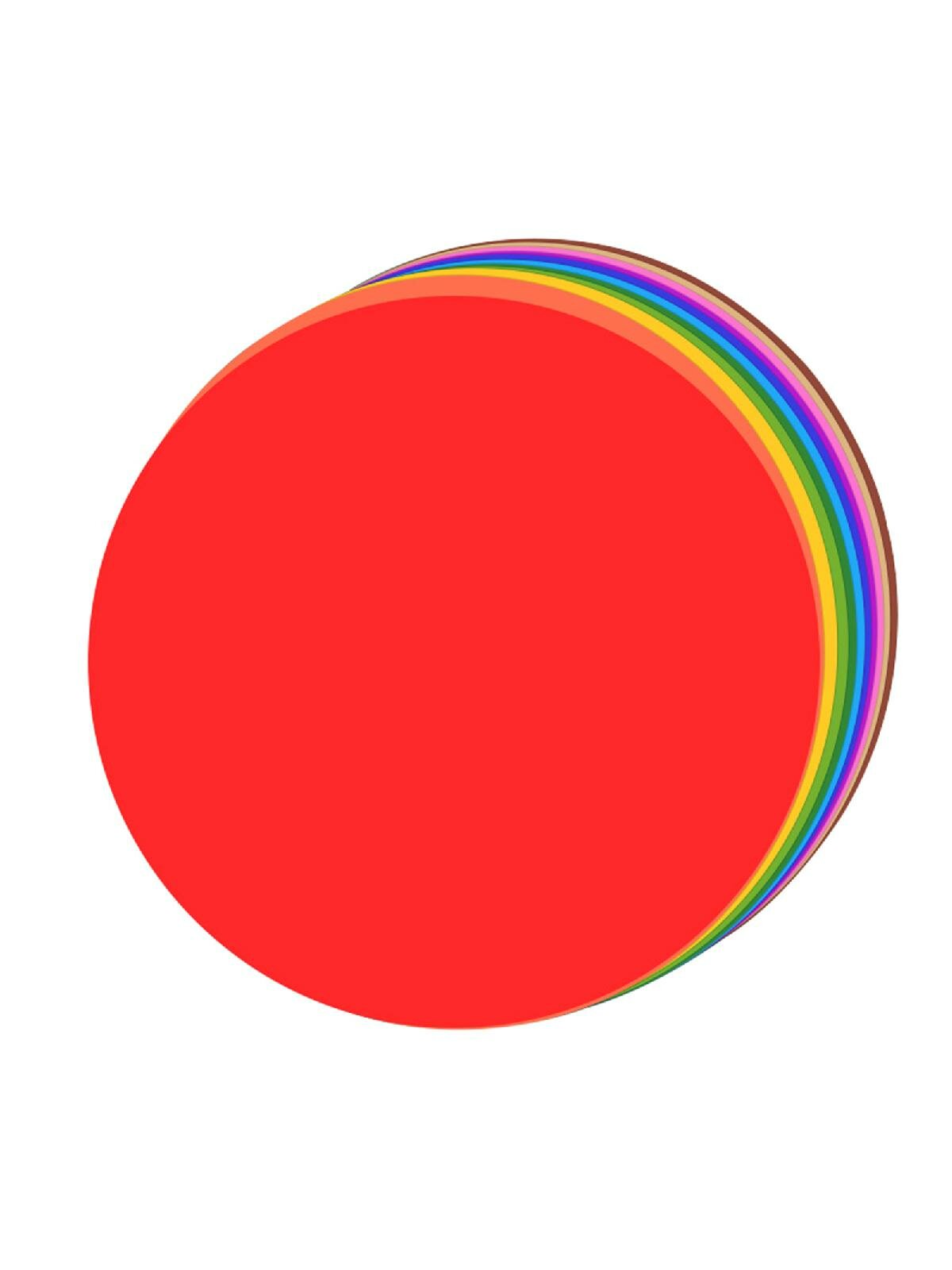 20 штук Круглых Вырезанных Бумажных Кругов Разного Цвета, Поделки Диаметром 33 см