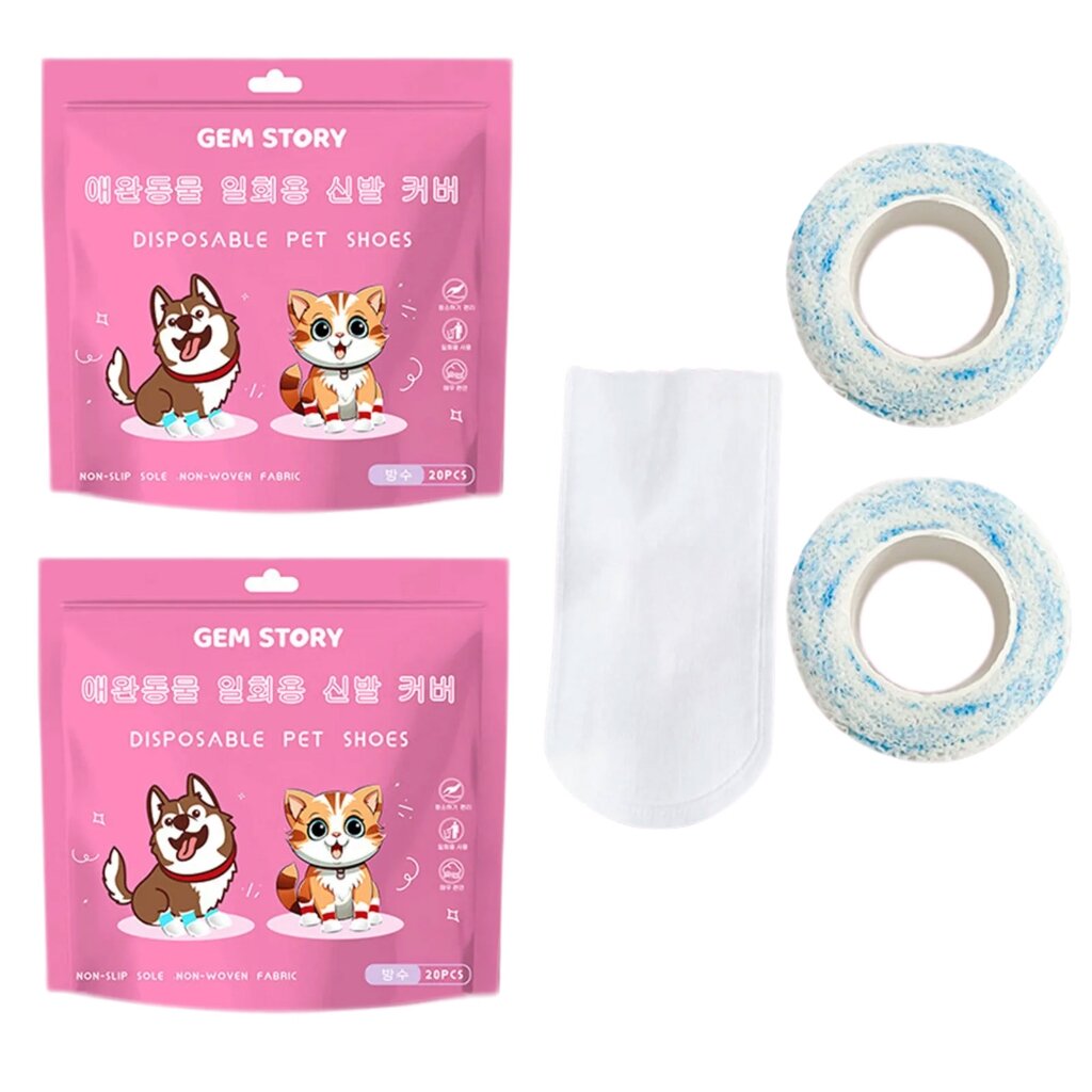 2 пакета одноразовых чехлов для ног домашних животных, бахилы для защиты от грязи собак, водонепроницаемые артефакты для выгула собак-S