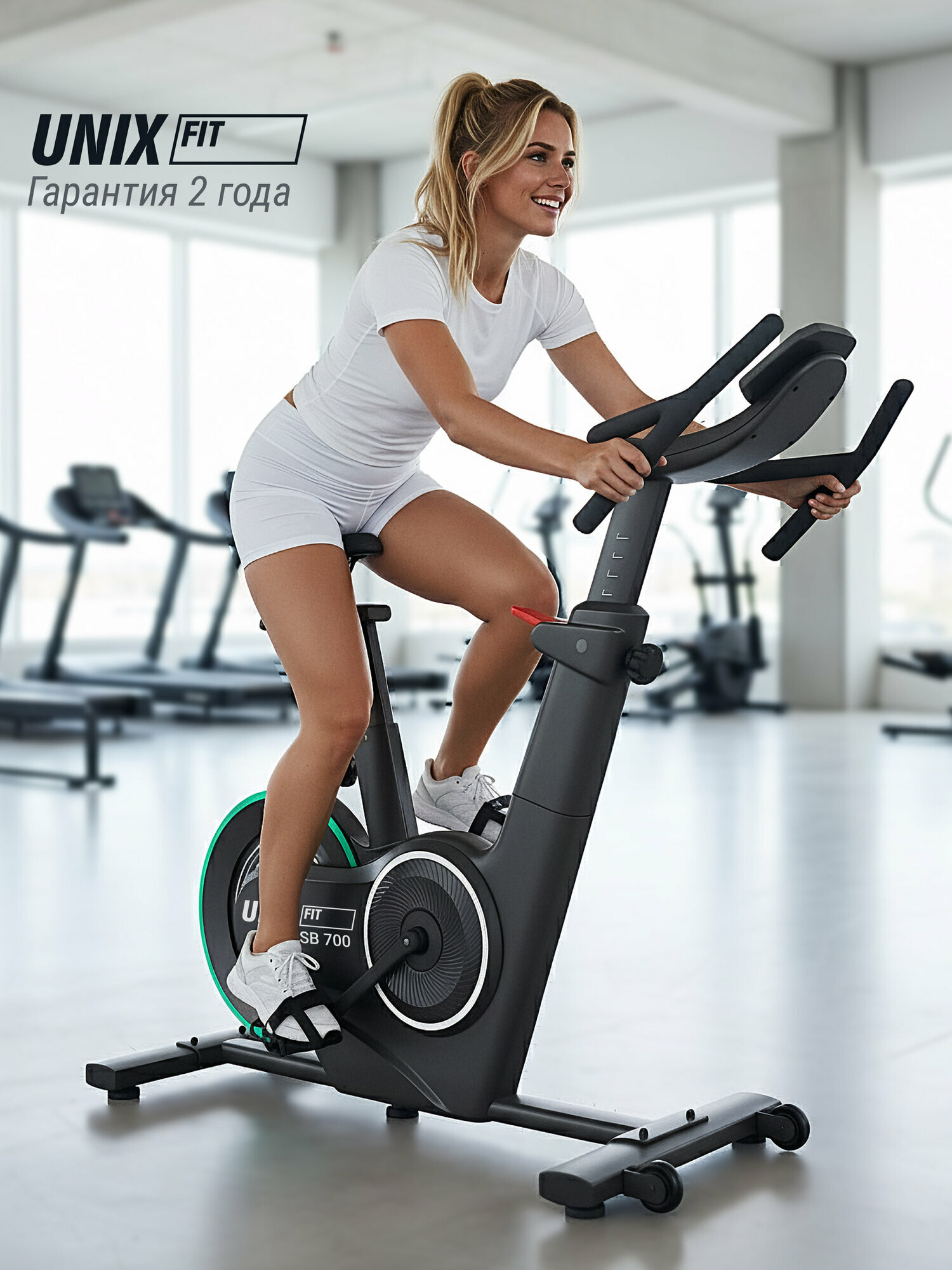 Велотренажер для дома и зала UNIX Fit Smart Light 700 кардио тренажер спин байк, электромагнитная система нагружения, до 140кг