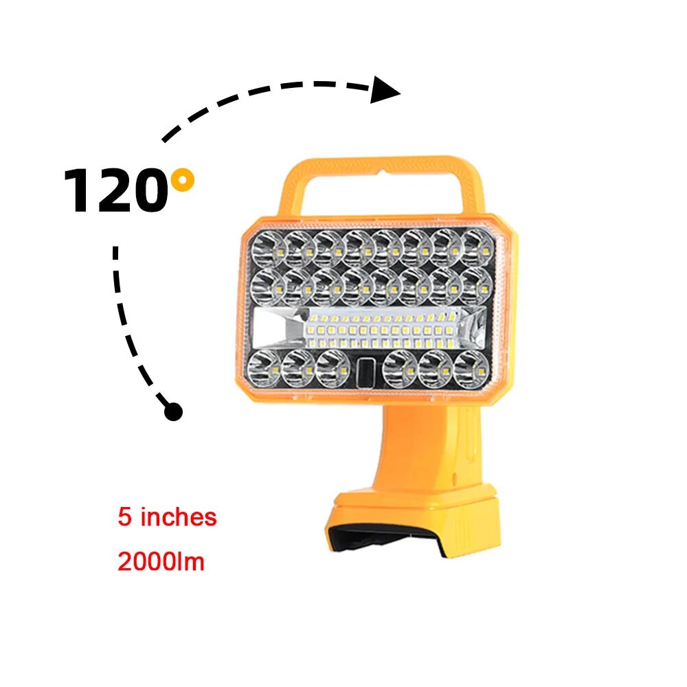 Фонарик Weixblixian 20В для Dewalt 2000 Лм