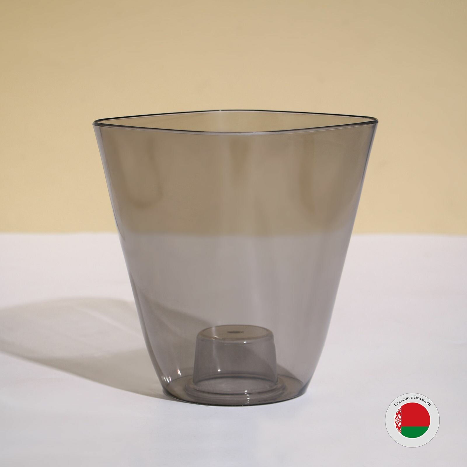 Горшок для орхидей, 2.5 л, 16.4х18.5 см пластиковый, прозрачно-серый