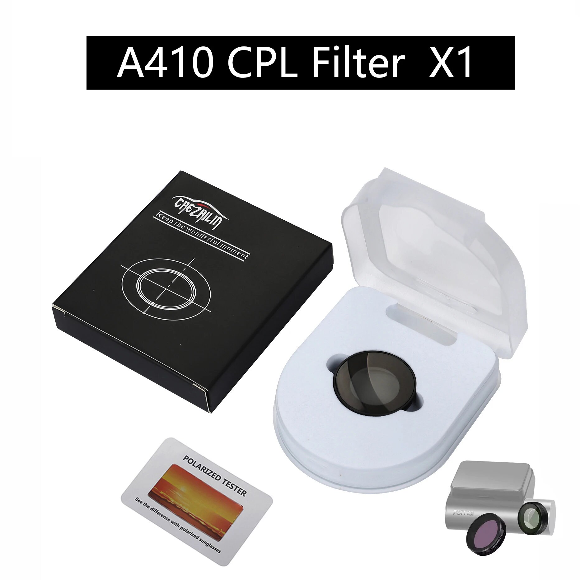 Фильтр CPL для видеорегистратора 70mai A410, уменьшающий блики, отражающий для задней камеры A410