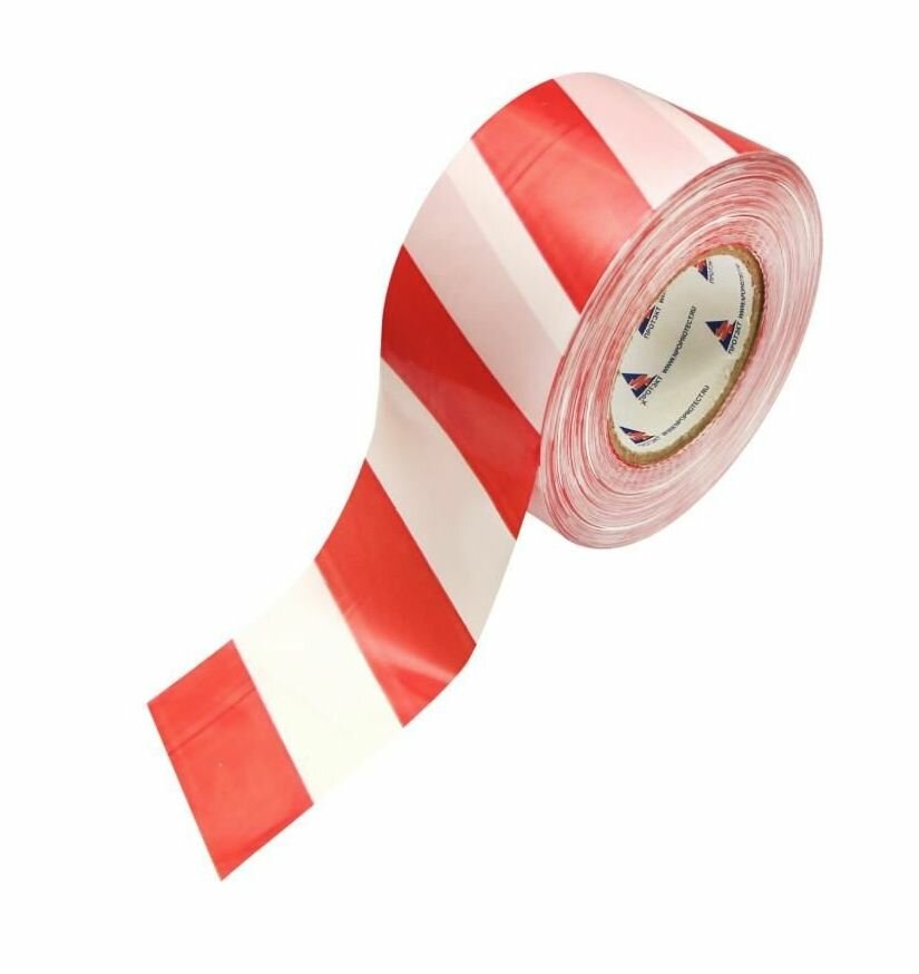 Лента оградительная ЛО-200 (бело-красная) 50мм 200 м 35мкм