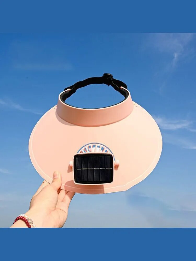 Кепка с вентилятором для защиты от солнца, розовая, с регулируемым ремешком