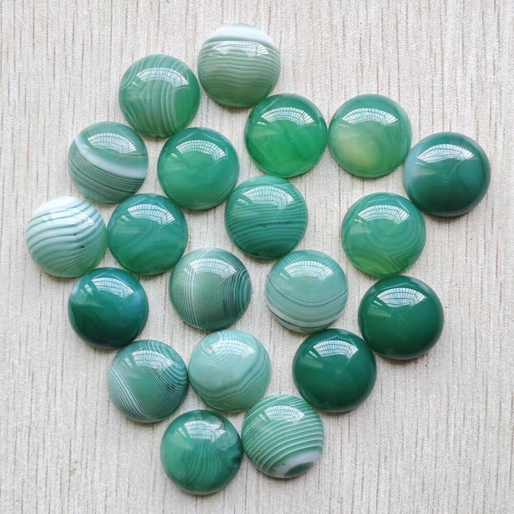 Кабошоны из оникса Fanren 20 мм 20 шт Изумрудный, green