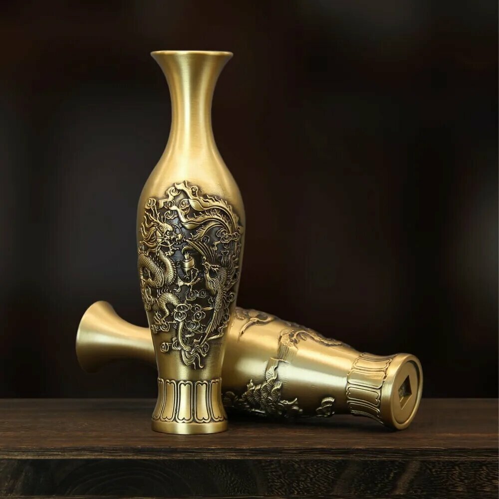 Ваза, 19.8 см , Медь