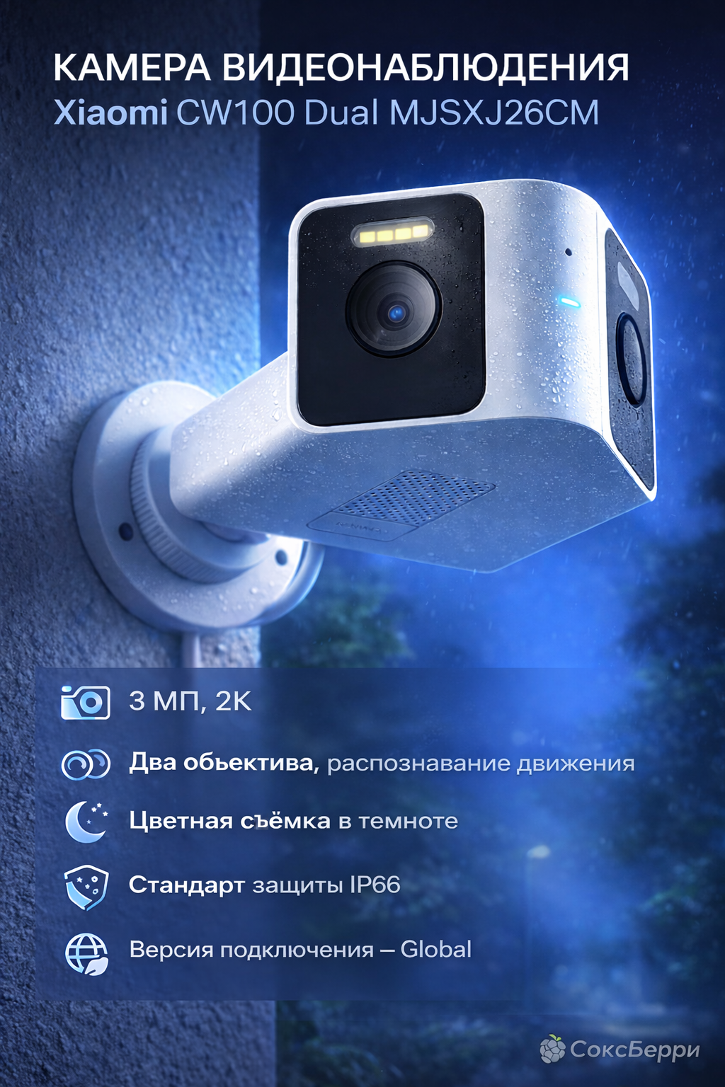 Поворотная Xiaomi IP-Камера Outdoor Camera CW100 Dual MJSXJ26CM, белая, Global