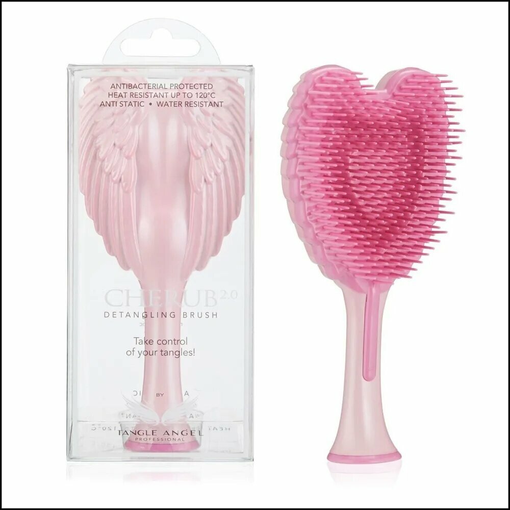 Массажная детская расческа для волос Tangle Angel Cherub 2.0 Gloss Pink