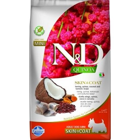 Корм сухой для собак Farmina N&D беззерновой сельдь и киноа для здоровья кожи и шерсти мини 2,5 кг