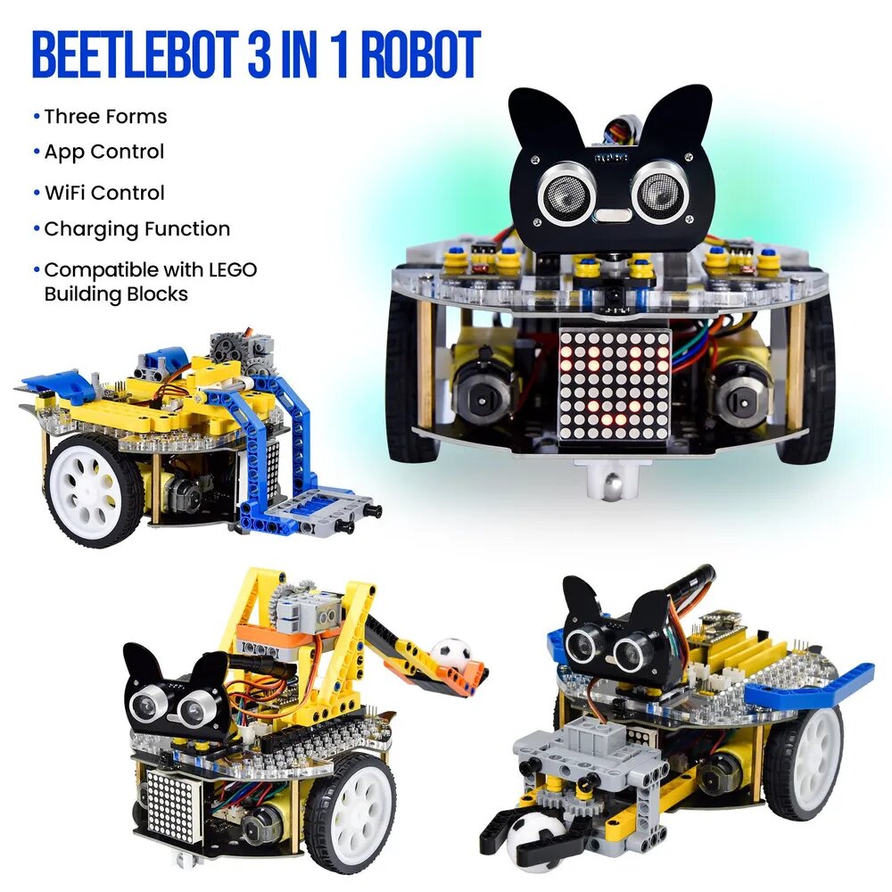 Keyestudio Beetlebot 3-в-1 робот для Arduino Nano STEM Education DIY Electronic Kit