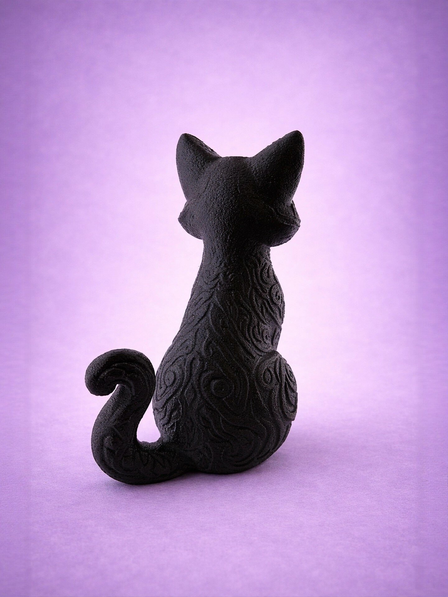 Статуэтка "Кошка", 15см, декоративная, из пластика, черный цвет — фото 1