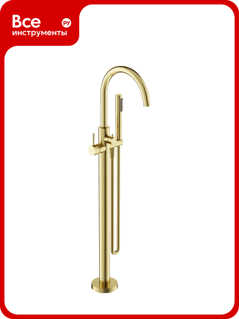Напольный смеситель для ванны Sancos Etna брашированное золото, PVD покрытие, арт. SC9009BG