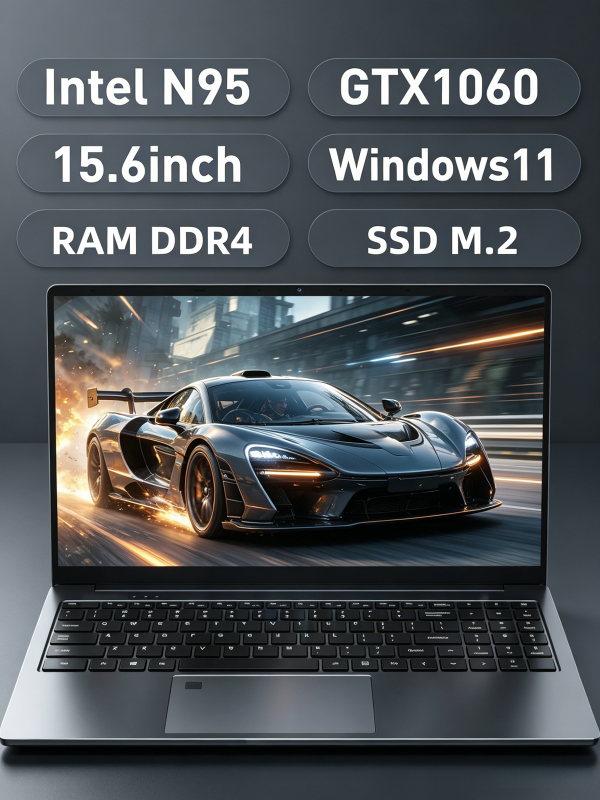 Intel N95 видеокарта GTX1060 15,6" IPS Премиальный игровой ноутбук для работы и учебы ноутбуки ультрабук , Windows11