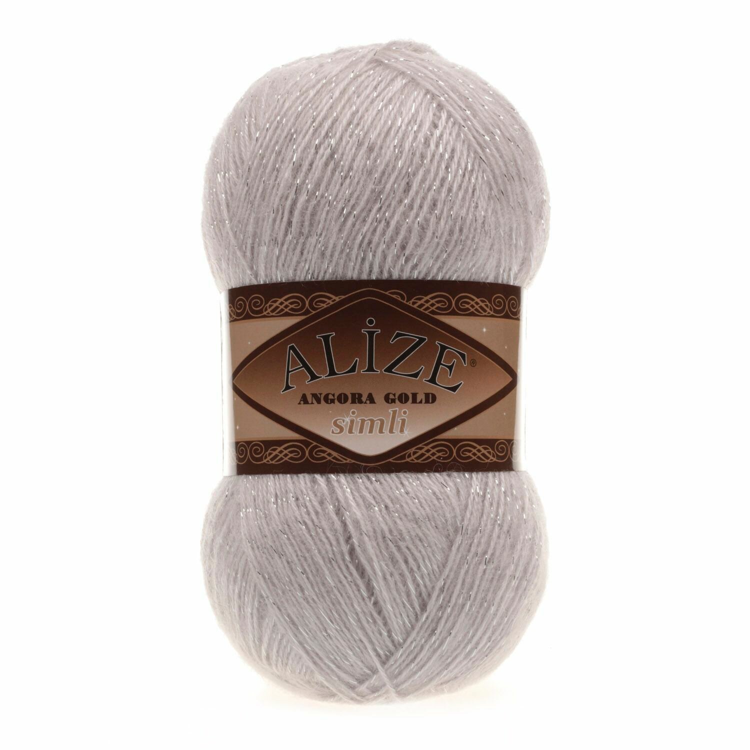 Пряжа для вязания Angora Gold simli Alize 1 моток (500 м, 100 гр), цвет 168 белая зима