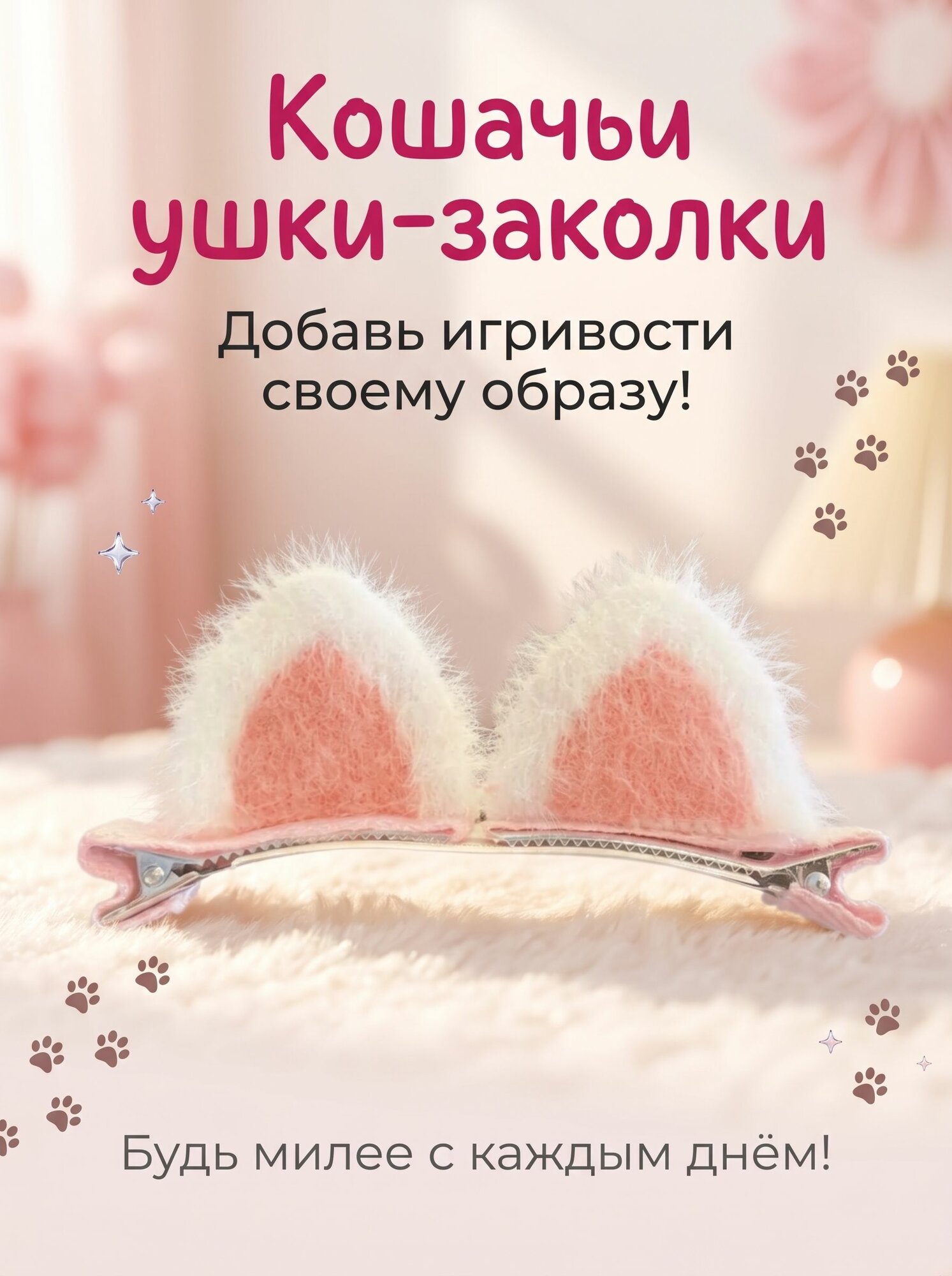 Кошачьи ушки-заколки