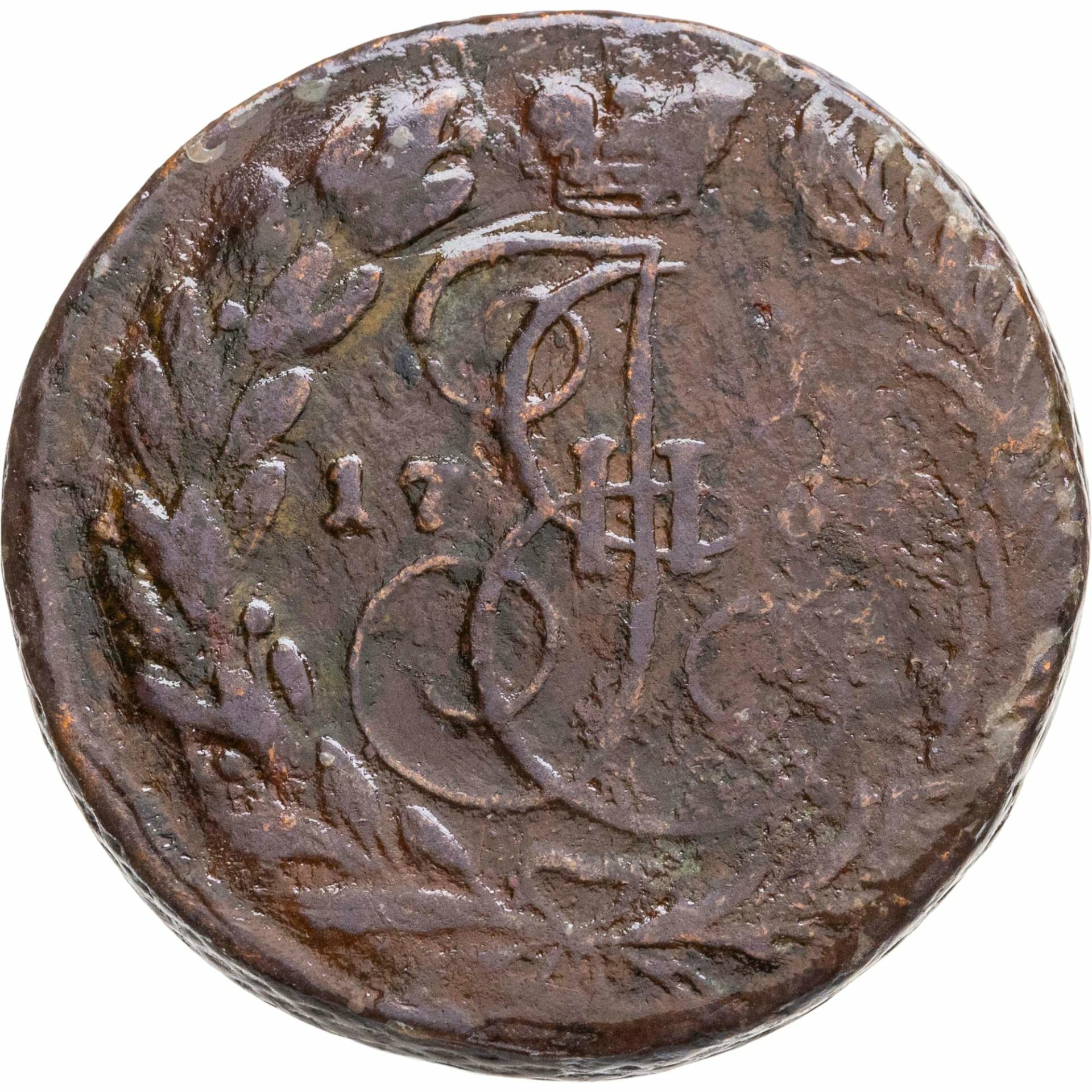 2 копейки 1766 ЕМ, Медь, в сохранности VF