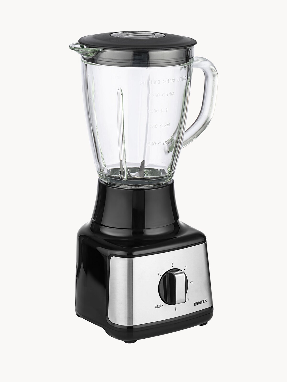Блендер настольный Centek CT-1303 <1200 Вт> стеклянный стакан 1.5л, 4 скорости + Pulse, 4 лезвия