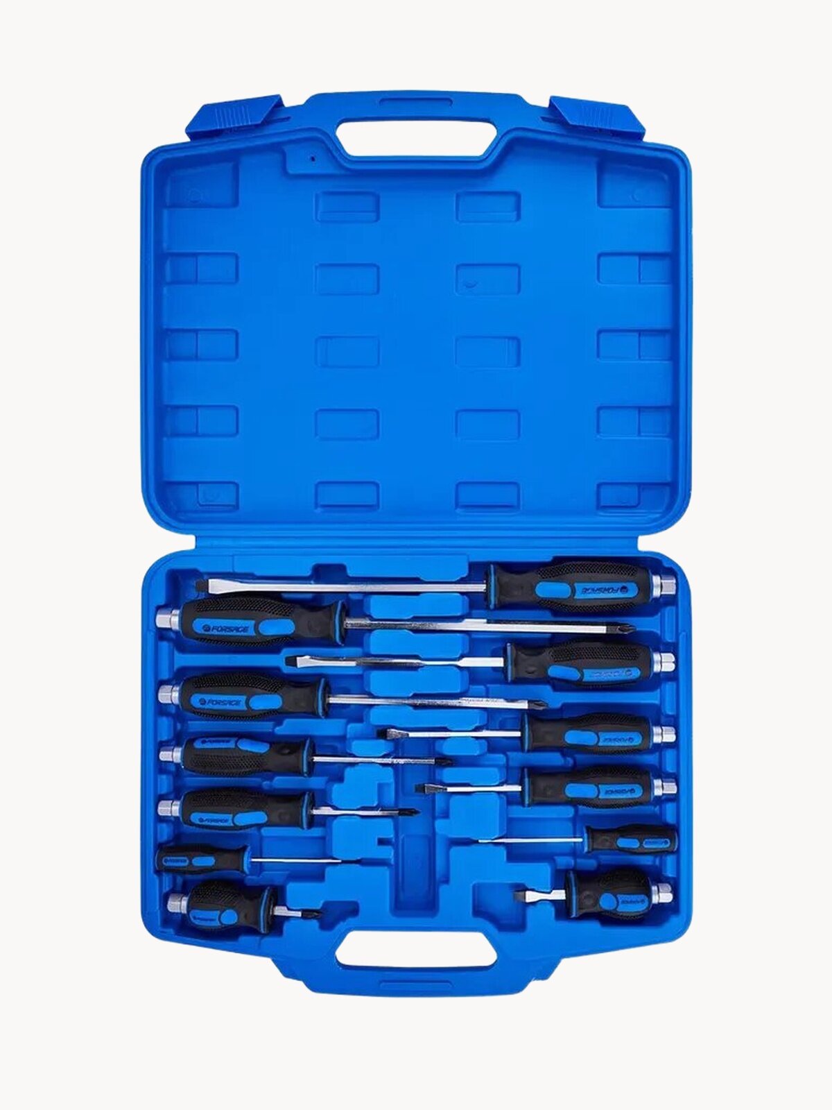 Набор ударных отверток FORSAGE, магнитные наконечники, хром-ванадий, 12шт