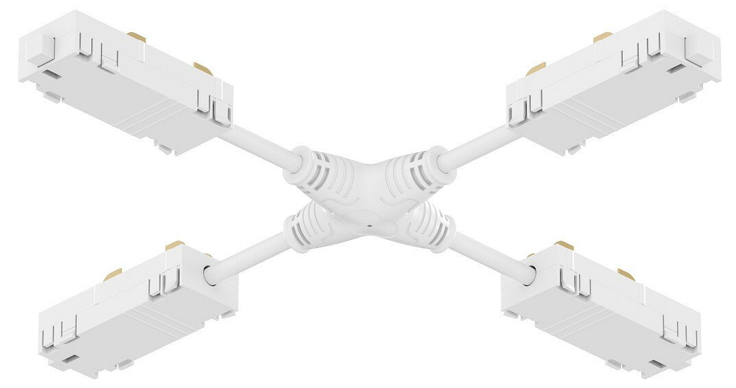 Токопровод X-образный центральный Denkirs SMART UNI TR2116-WH