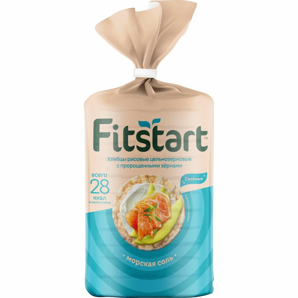 Хлебцы Fitstart Морская соль рисовые 90г (2474798), 12 уп.