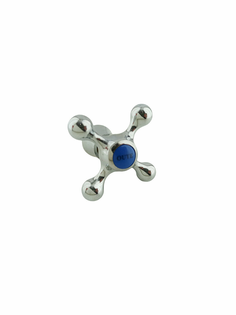 Кран-букса T50 OUTE металл/керамика 1/2" с маховиком (1 шт) маркирован синим цветом для холодной воды