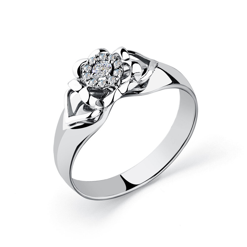 Кольцо, белое золото, 585 проба, бриллиант