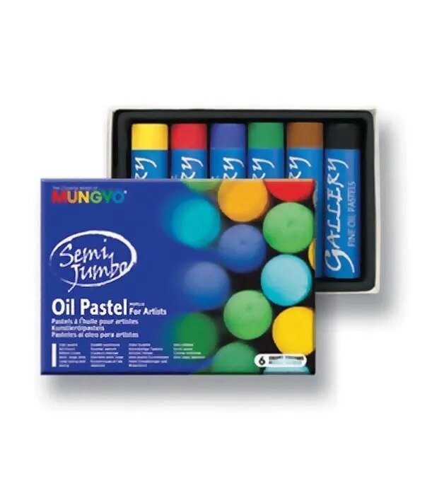 Mungyo Пастель масляная круглая Jumbo для школьников 6 цветов в картонной коробке sela25