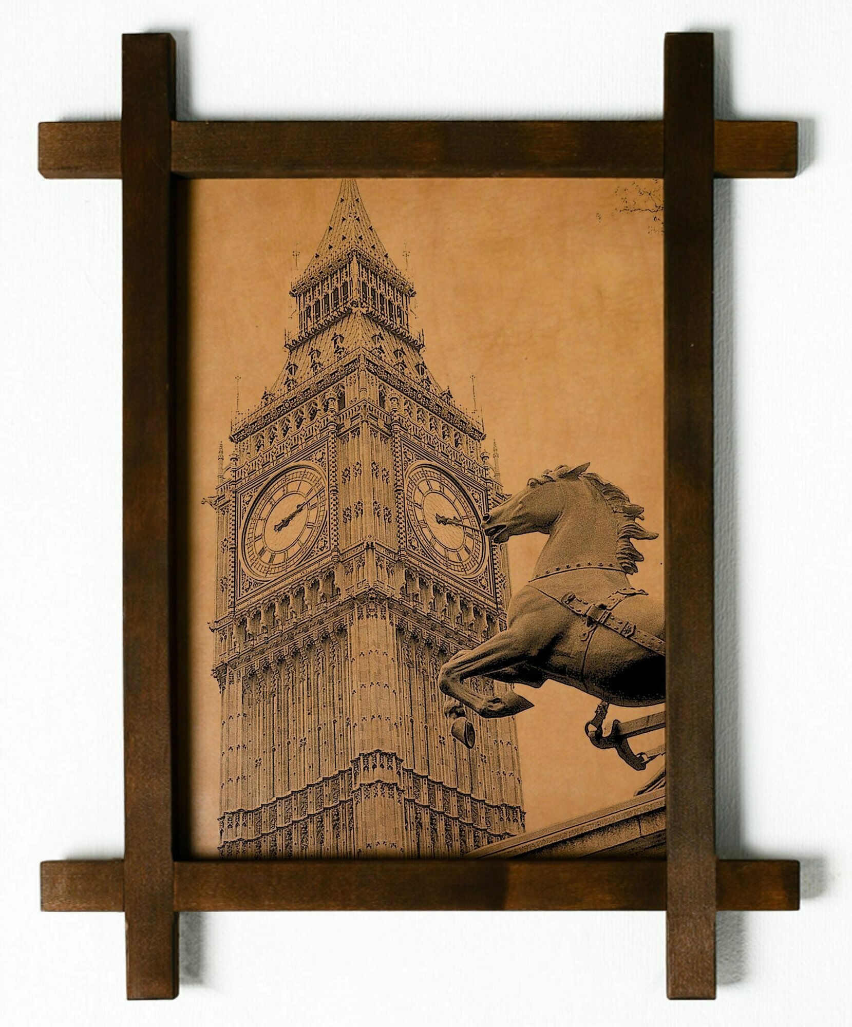 Картина интерьерная из кожи "Биг Бен", BoomGift