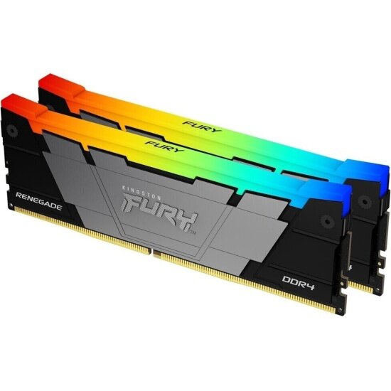 Оперативная память DIMM Kingston DDR4 64Gb (2х32Gb) 3200Mhz PC-25600 CL16 FURY Renegade Black RGB (KF432C16RB2AK2/64)