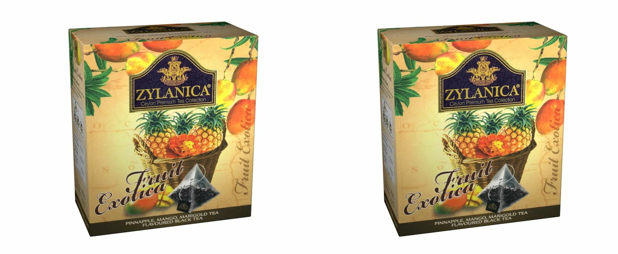 Zylanica Чай черный Fruit Exotica с ананасом, манго, лепестками календулы,20 пак,2 шт