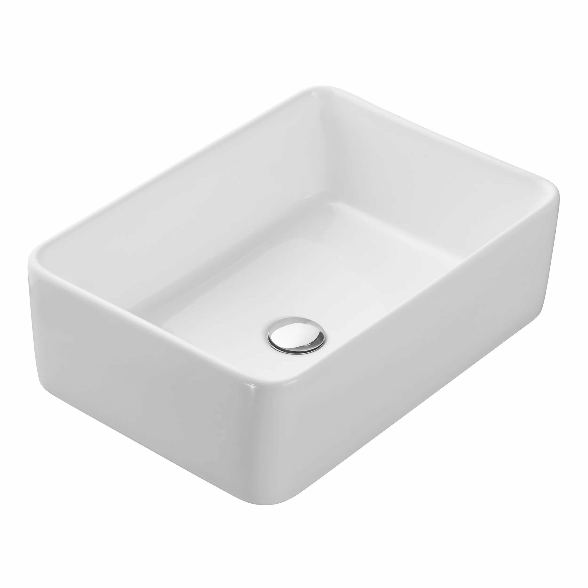 Раковина накладная MILA 732700B000 500x350x190 без отверстий под смеситель, керамика, цвет: белый