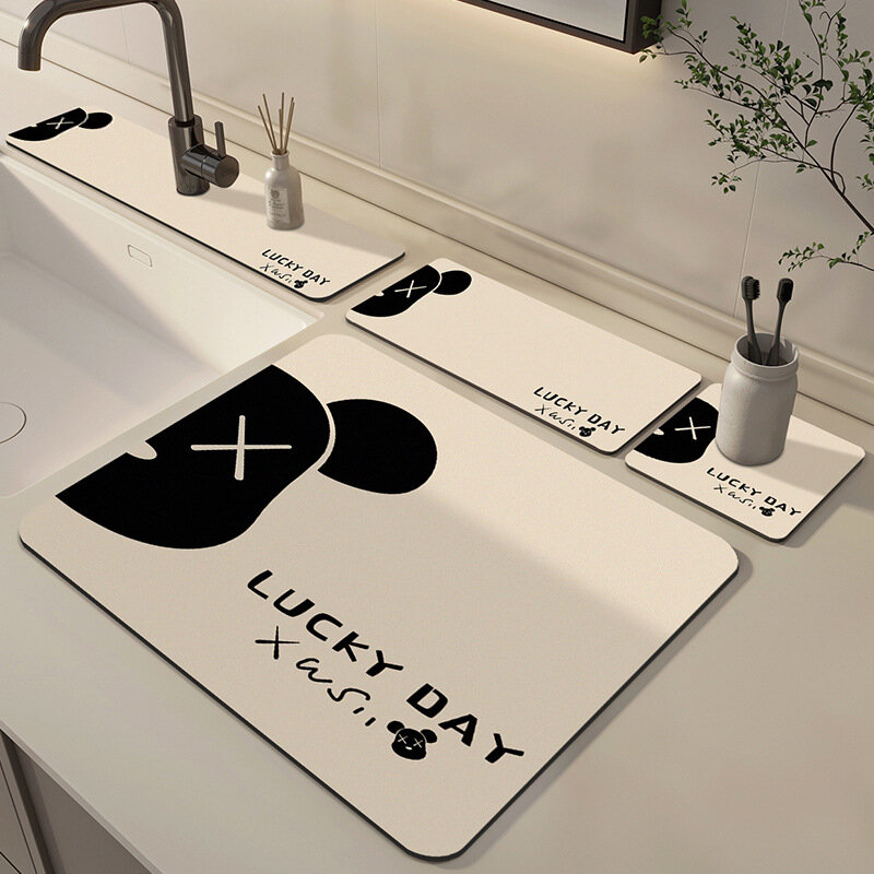 Подушка для слива крана, мягкая из диатомовой земли, впитывающая подушка для кухонной столешницы, подставка для тарелок, теплоизоляционная подставка, нескользящий коврик для кофейного стола