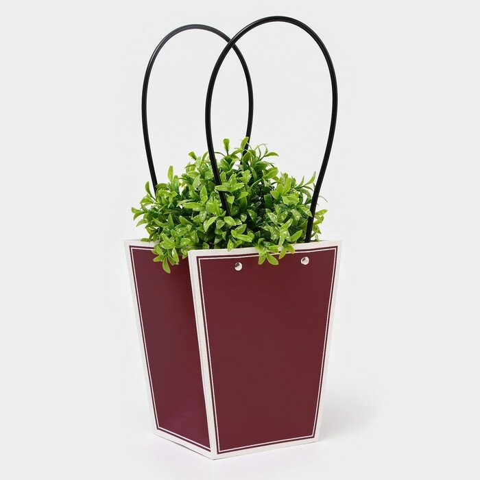 Сумка для цветов винная влагостойкая, 17x17-11.5x11.5-20 см 5