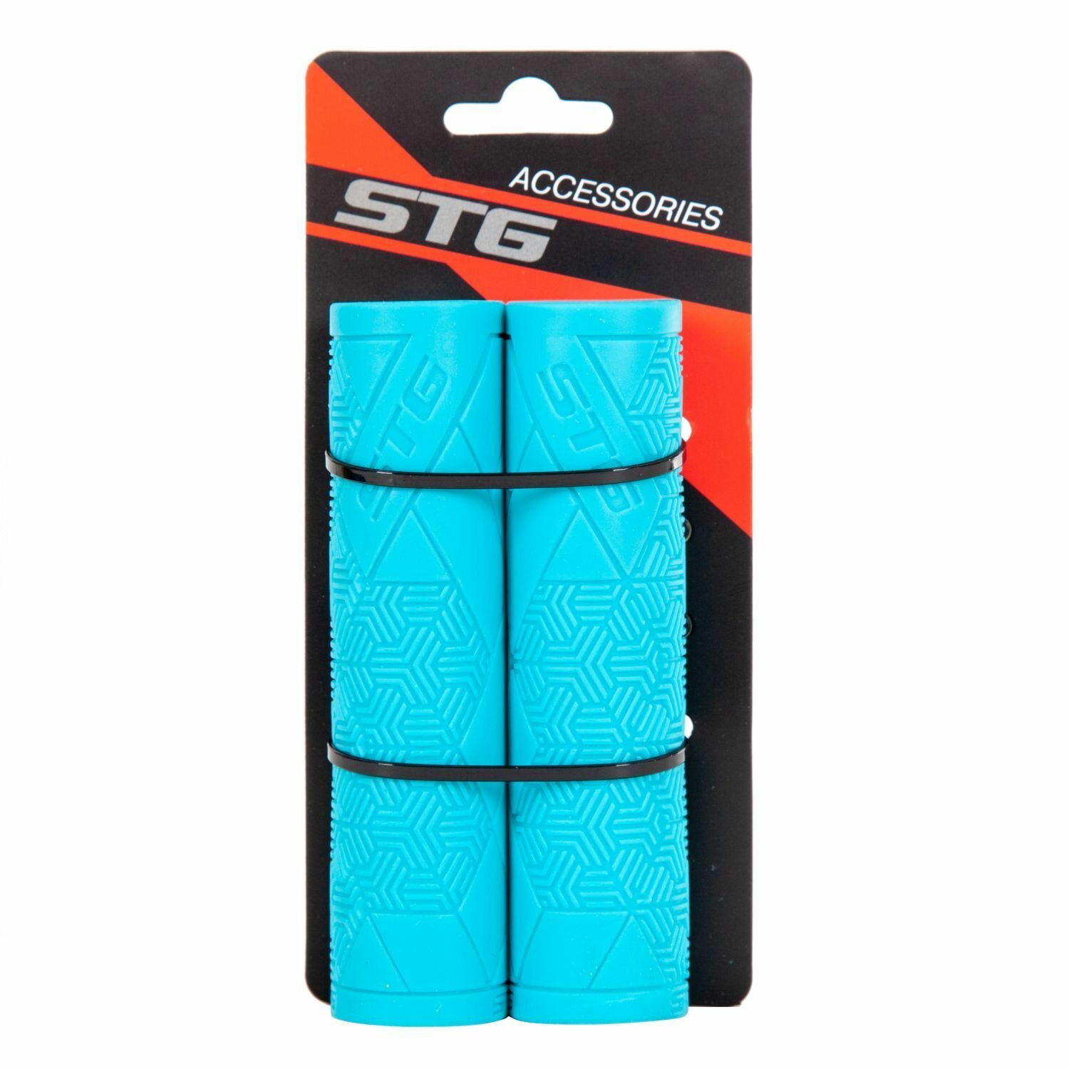 Грипсы STG "Base" Х112398, резина, антискользящие, 126мм, голубые