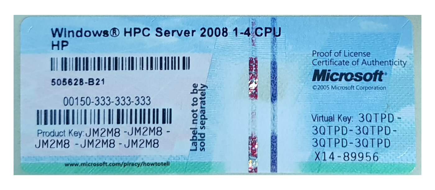 505628-B21 HP Лицензия кластерной системы Windows HPC Server 2008 1-4 CPU ( High Performance Computing ) X14-89956