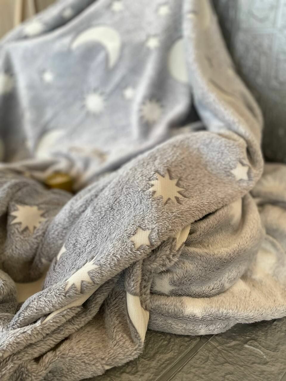 Плед-Покрывало"Космос"150х200см, на диван, кровать. Велсофт, мягкий, пушистый.