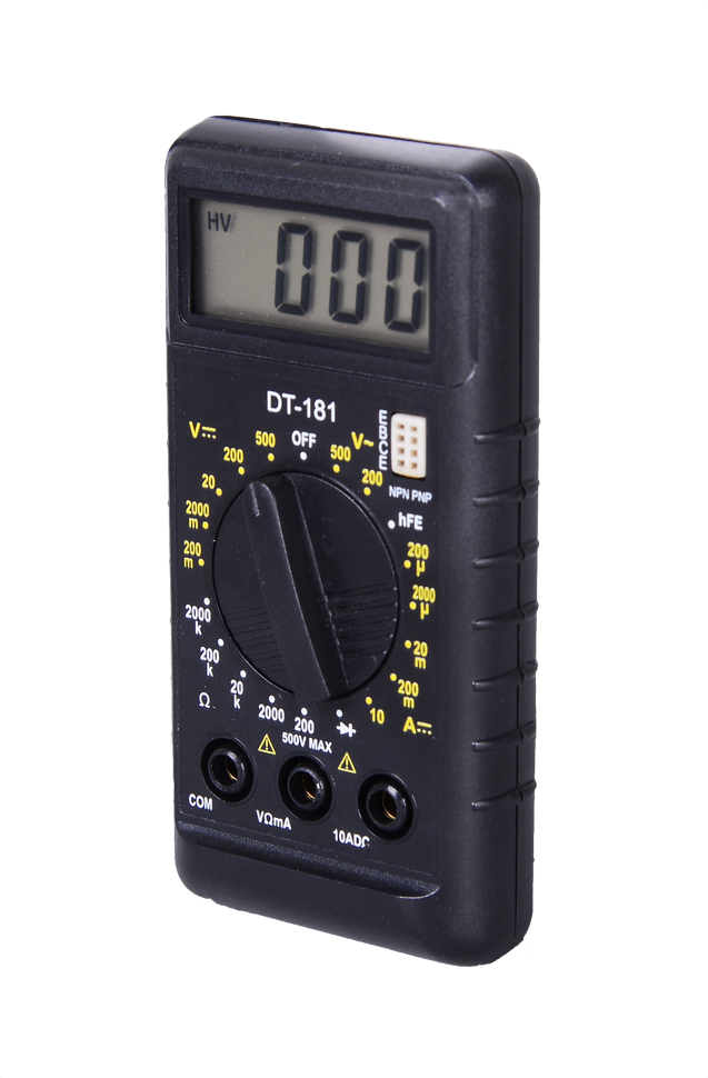 Мультиметр цифровой ТЕК DT 181, проверка транзисторов, до 2000 кОм