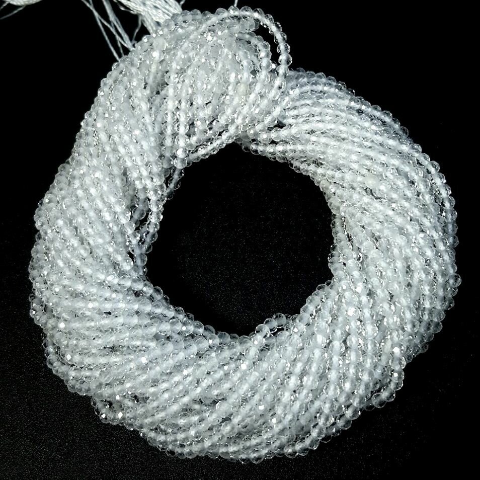 Бусины горный хрусталь A+ шар граненый 2 мм (нить 39 см), Suntrim