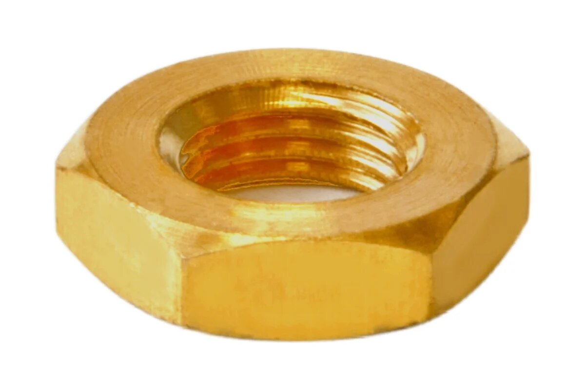 DINFIX гайка шестигранная DIN 439 латунь М6 набор 10 шт крепеж для сборочных работ